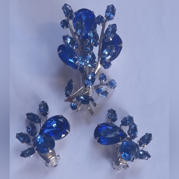 unbranded | Jewelry | Royal Blue Flower Branch Mid Century Broochpin ...